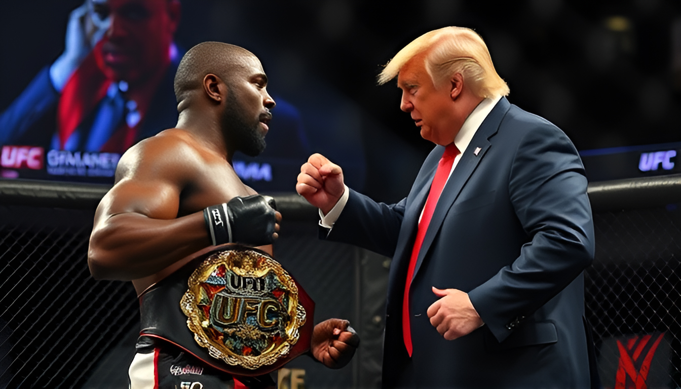 Jon Jones Gives Trump His UFC Heavyweight Title Belt